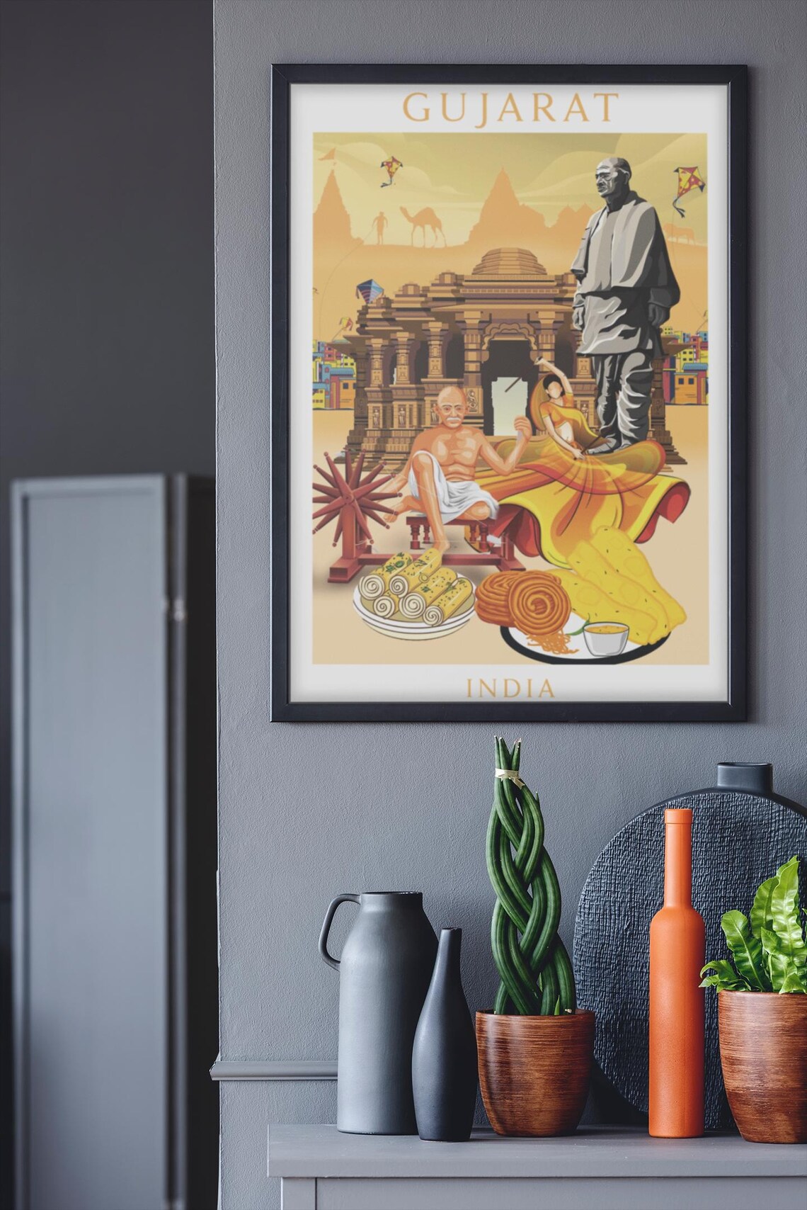 Gujarat the Land of Vibrance Poster Iconic Landmarks & Culture Stunning ...