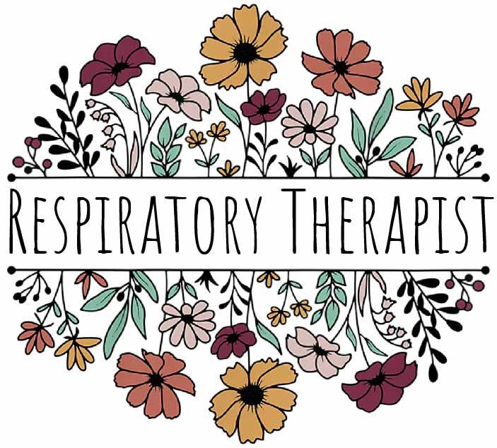 Respiratory Therapist in a Stylized Font on a Spring Flowers Design PNG ...