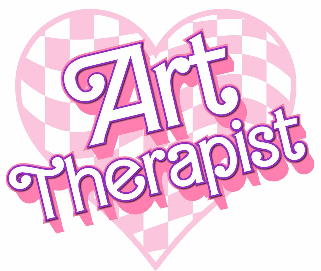 Art Therapist in a Stylized Font on a Checkered Heart Design PNG - Etsy