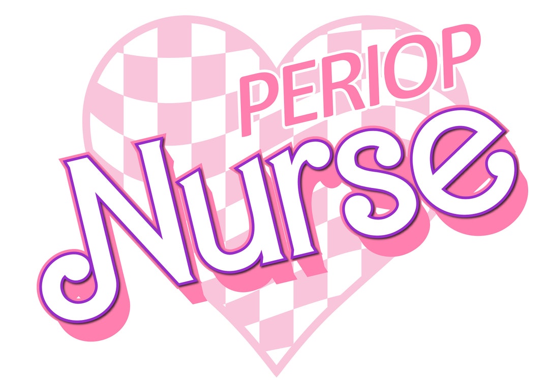 Nurse Periop in a Stylized Font on a Checkered Heart Design PNG - Etsy
