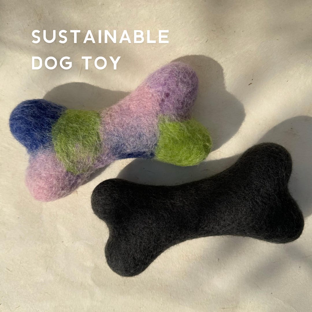 Eco-friendly Wool Felt Dog Bone – Natural Puppy Toy for Conscious Pet ...