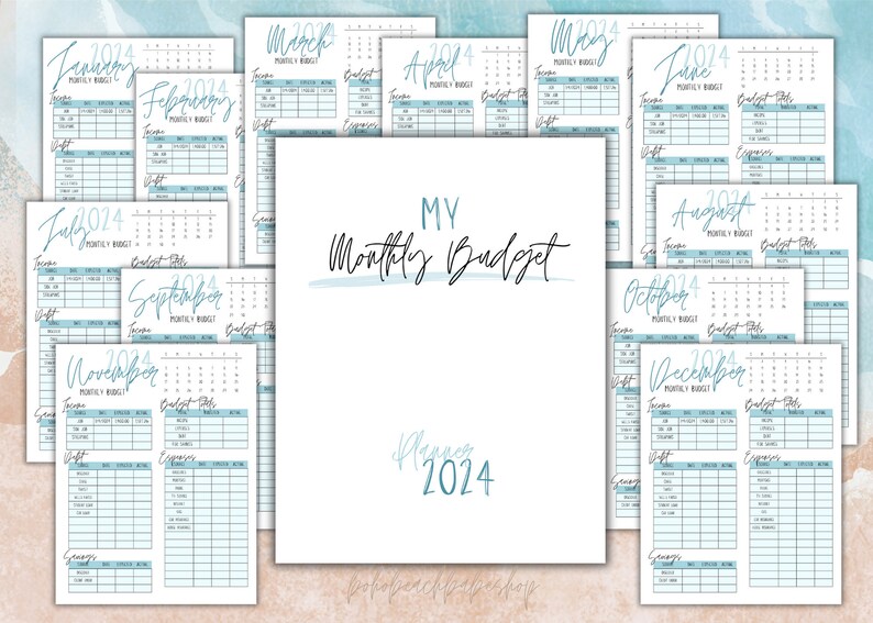 2024 Monthly Budget Planner - Etsy