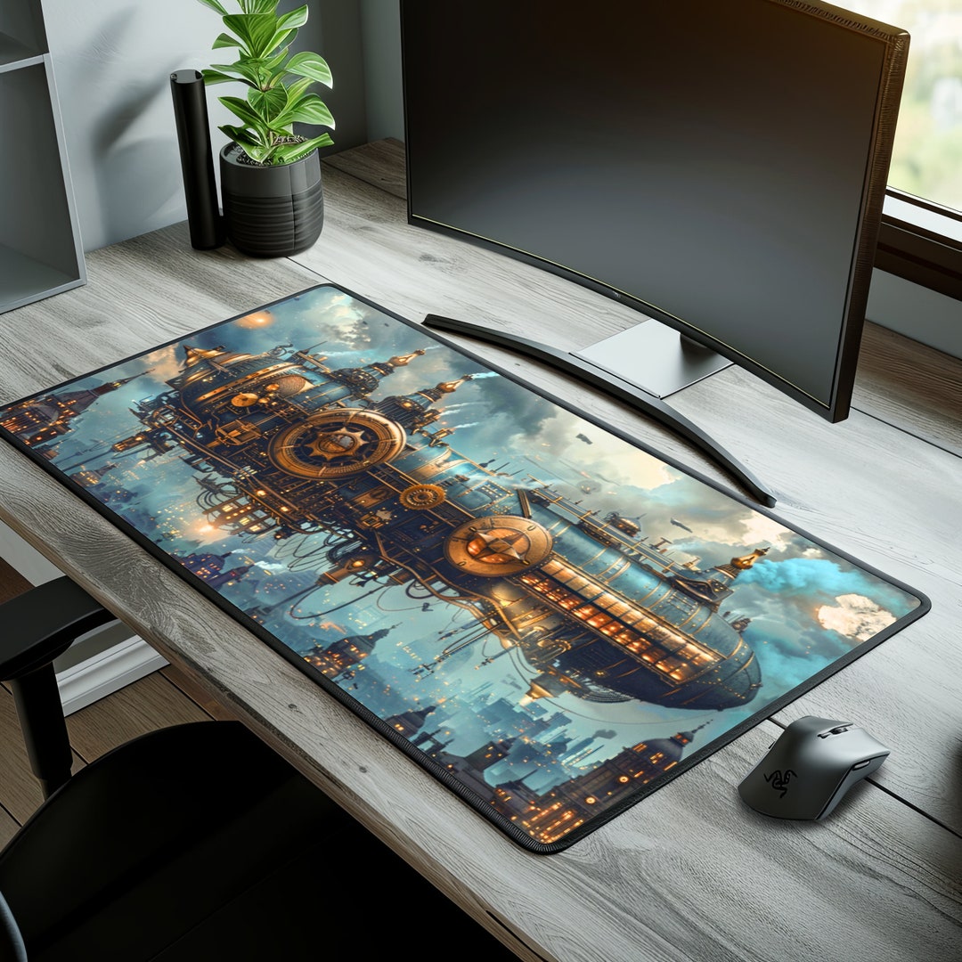 Steampunk Airship Mousepad, Victorian Office Decor - Etsy