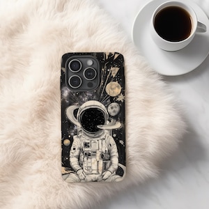 Space Astronaut Phone Case Mosaic| Celestial Black and White iPhone ...