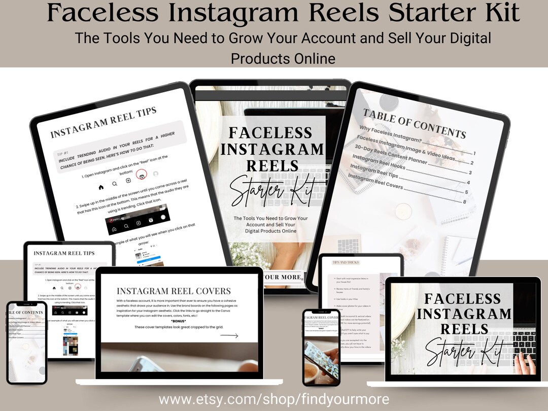 Faceless Instagram Reels Starter Kit With 30 Day Planner, Faceless ...