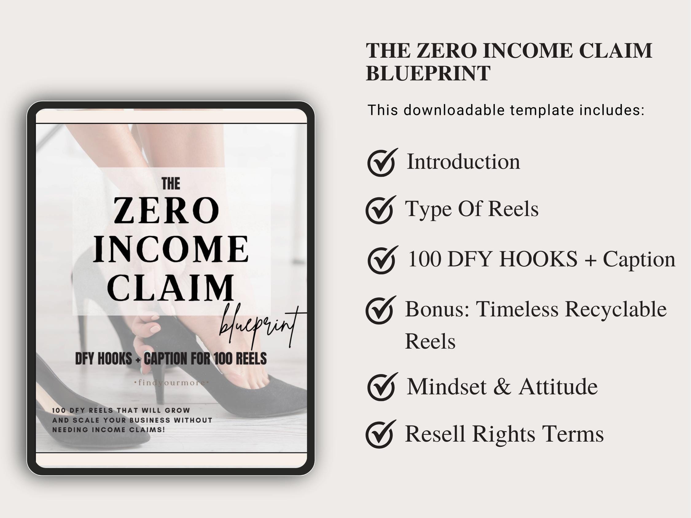 Zero Income Claim Blueprint | DFY Captions and Hooks | Done for You ...