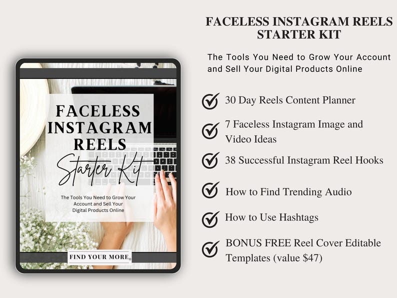 Faceless Instagram Reels Starter Kit With 30 Day Planner, Faceless ...