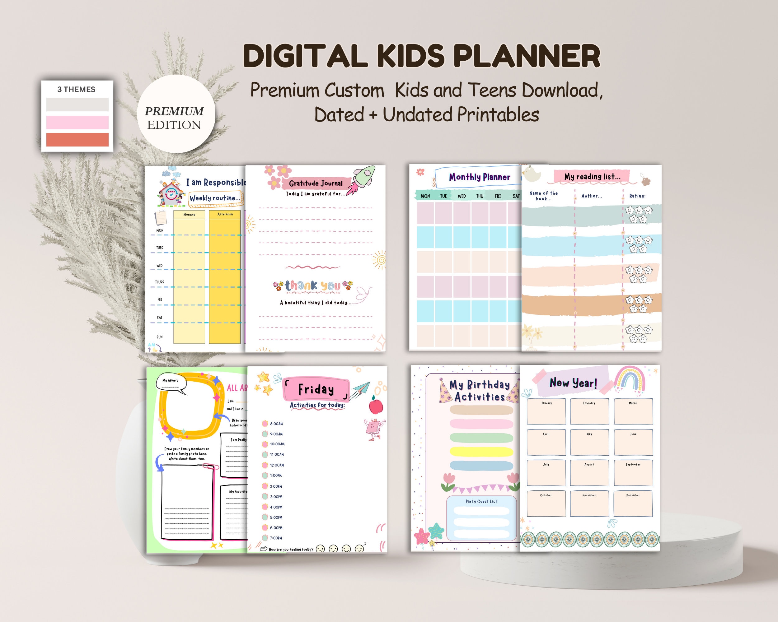 Digital Kids Planner, Daily Planner for Children, Homeschool ...