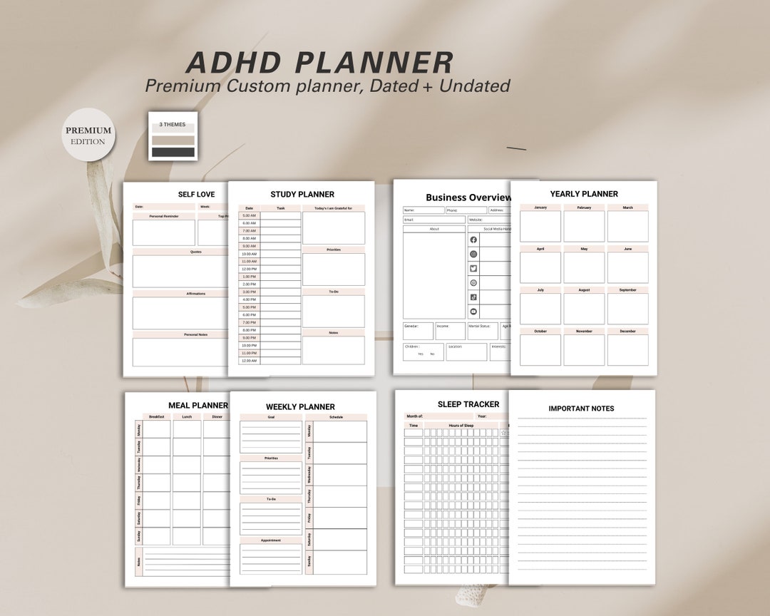 ADHD Planner, Daily Organizer, Time Management Tool, Productivity ...