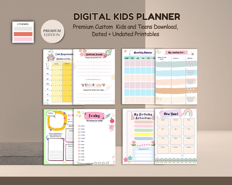 Digital Kids Planner, Daily Planner for Children, Homeschool ...