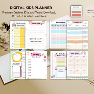 Digital Kids Planner, Daily Planner for Children, Homeschool ...