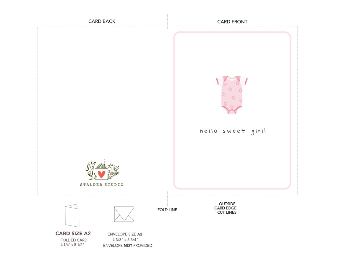 Printable Notecards - Congratulations and Welcome Baby Girl - Unique ...