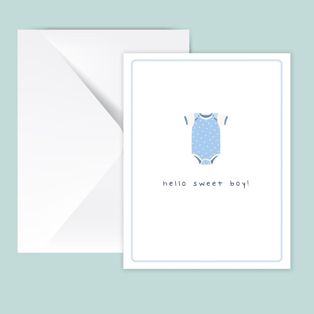 Printable Notecards - Congratulations and Welcome Baby Boy - Unique ...