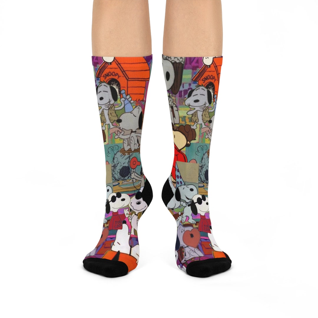 Snoopy Crew Socks - Etsy