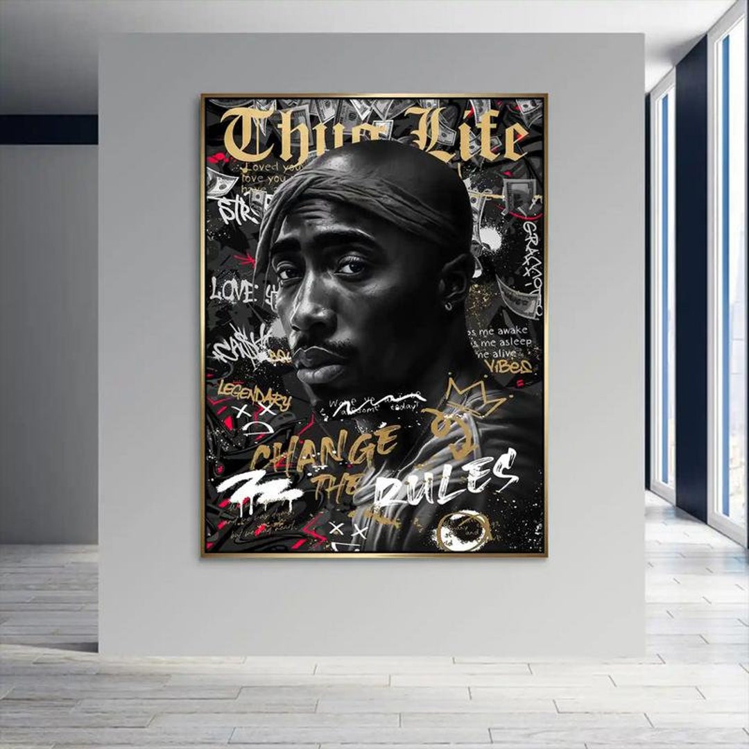 Pop Art Tupac Thug Life, Hip Hop Poster, Music Wall Art, Rap Legend ...