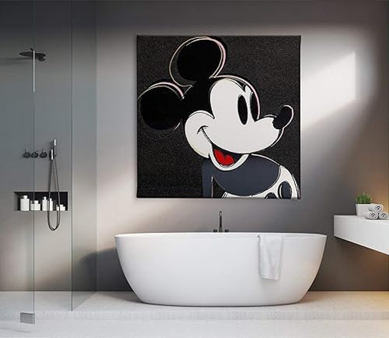 Mickey Mouse Square Pop Art Canvas Wall Art Print, Mickey Mouse Decor ...
