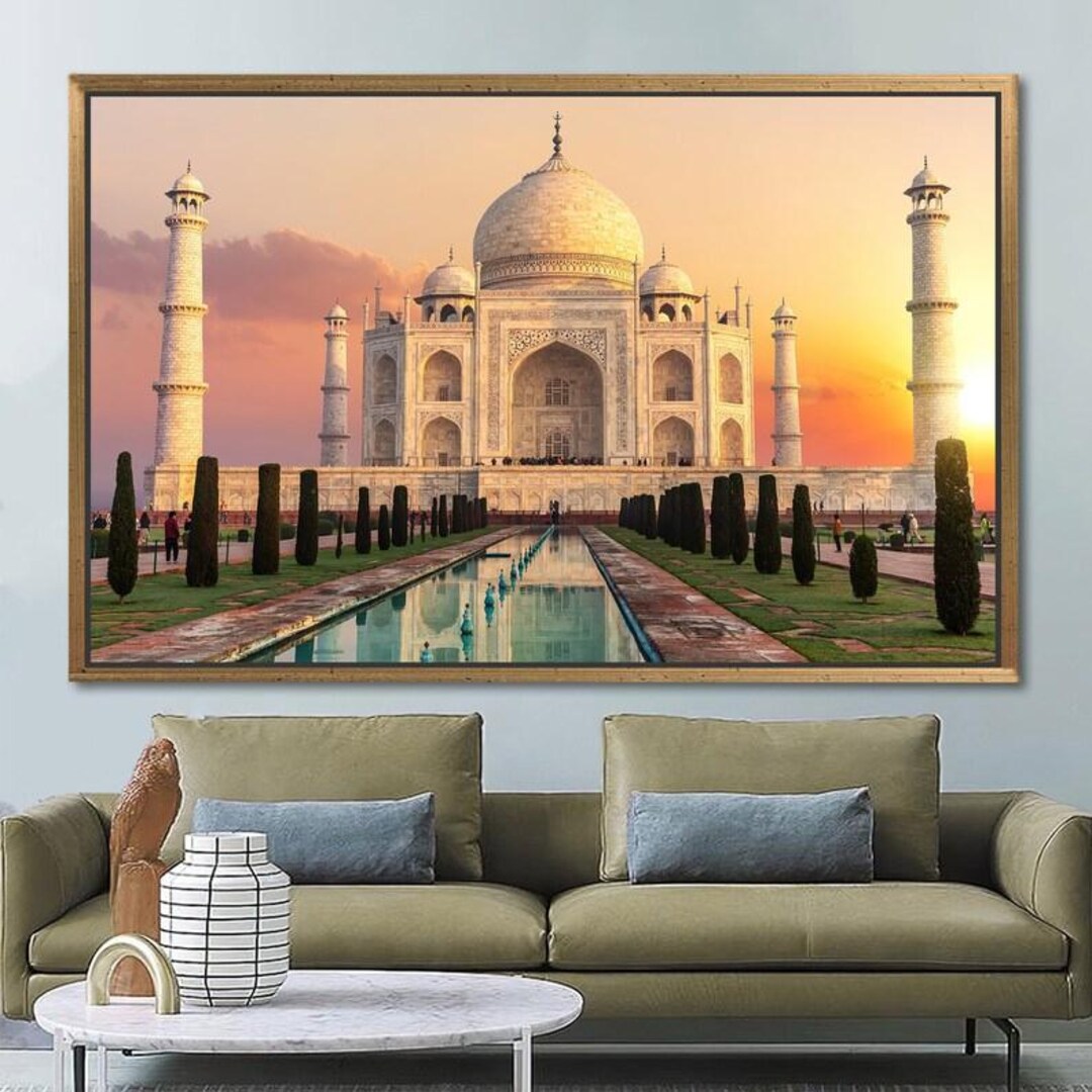 Taj Mahal Canvas Print, Taj Mahal Decor, Taj Mahal Home Decor, India ...