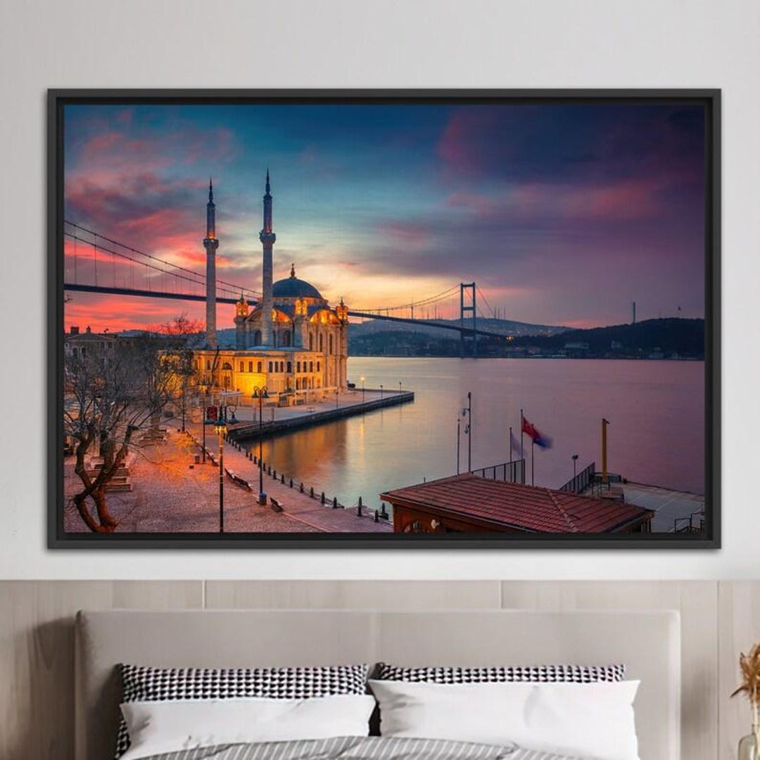 Ortakoy Mosque Canvas, Istanbul Canvas, Istanbul Wall Art, Islamic Wall ...