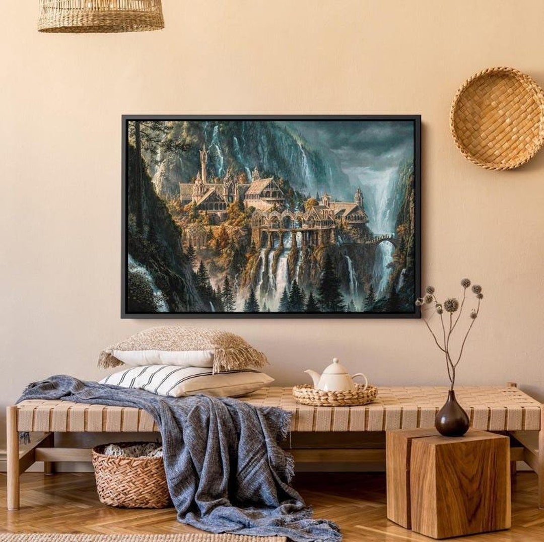 Rivendell Poster, the Lord of the Rings Art, Castle Print, Rivendell ...