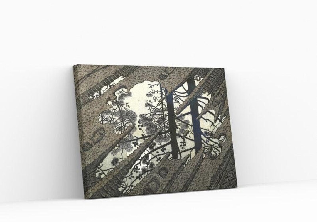M.C. Escher Puddle Poster Print,maurits Cornelis Escher Canvas Wall Art ...