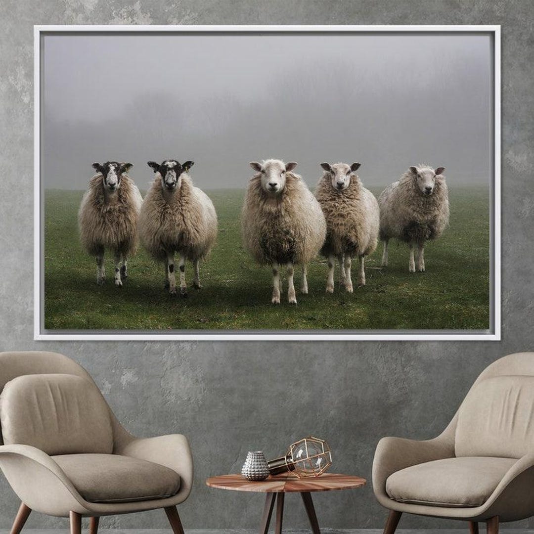 Sheep Canvas Print, Sheep, Farm Poster, Gift for Her, Animal Wall Decor ...