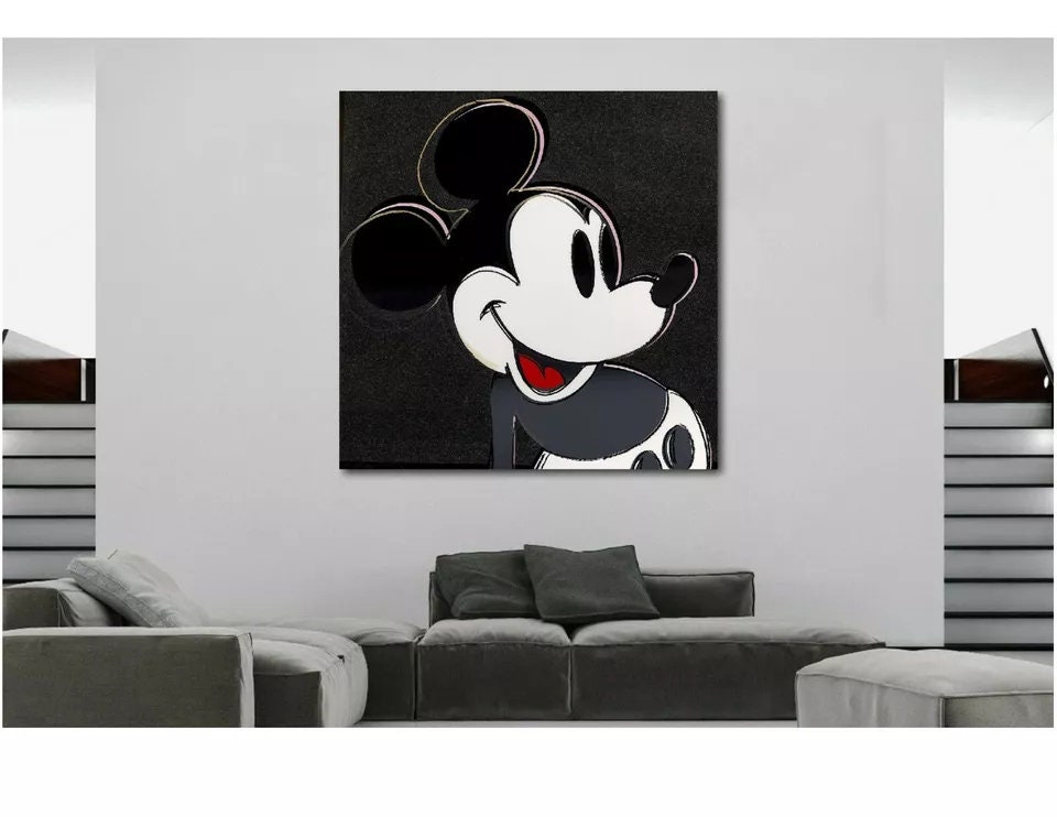 Mickey Mouse Square Pop Art Canvas Wall Art Print, Mickey Mouse Decor ...