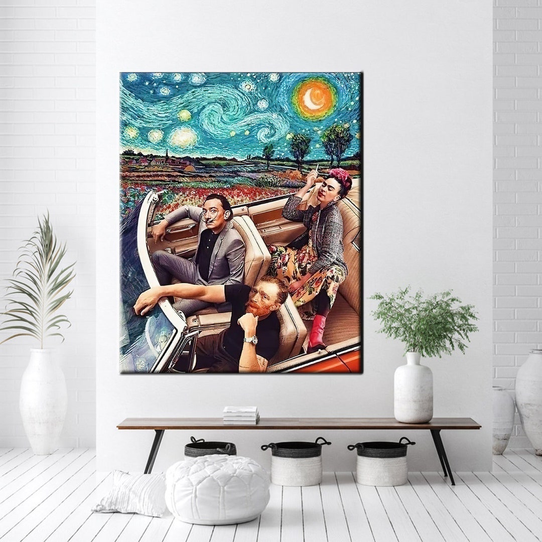 Frida Kahlo, Salvador Dali, Vincent Van Gogh Art, Pop Art Canvas, Once ...