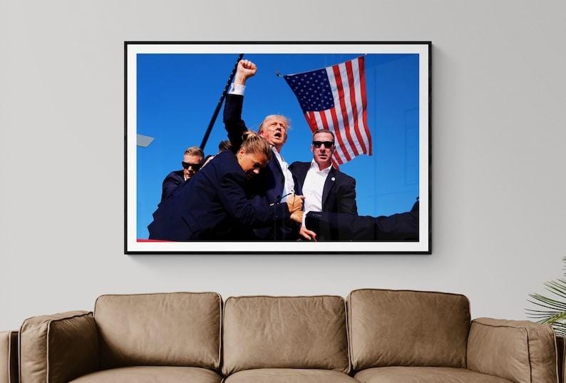 Donald Trump Poster, Trump Shot Iconic Moment Poster, Donal Trump ...