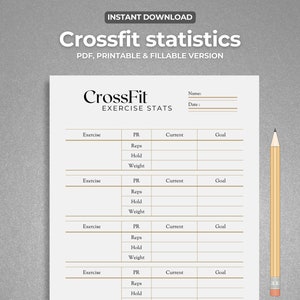 Crossfit Exercise Stats Tracker. Exercise Personal Record (PR) Tracker ...