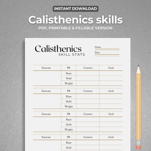 Calisthenics Skill Stats Tracker. Exercise Personal Record (PR) Tracker ...
