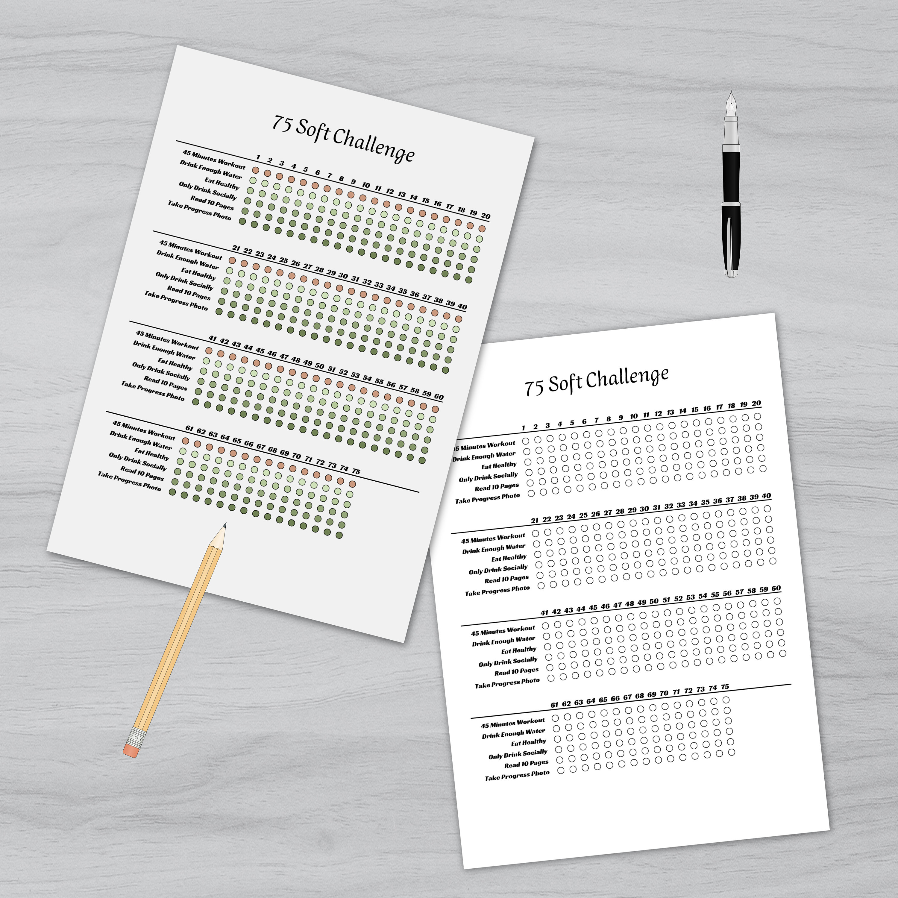 75 Soft Challenge Printable Tracker Instant PDF Download Digital ...
