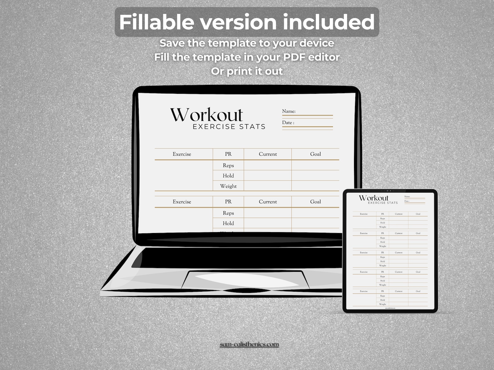 Workout Exercise Stats Tracker. Exercise Personal Record (PR) Tracker ...