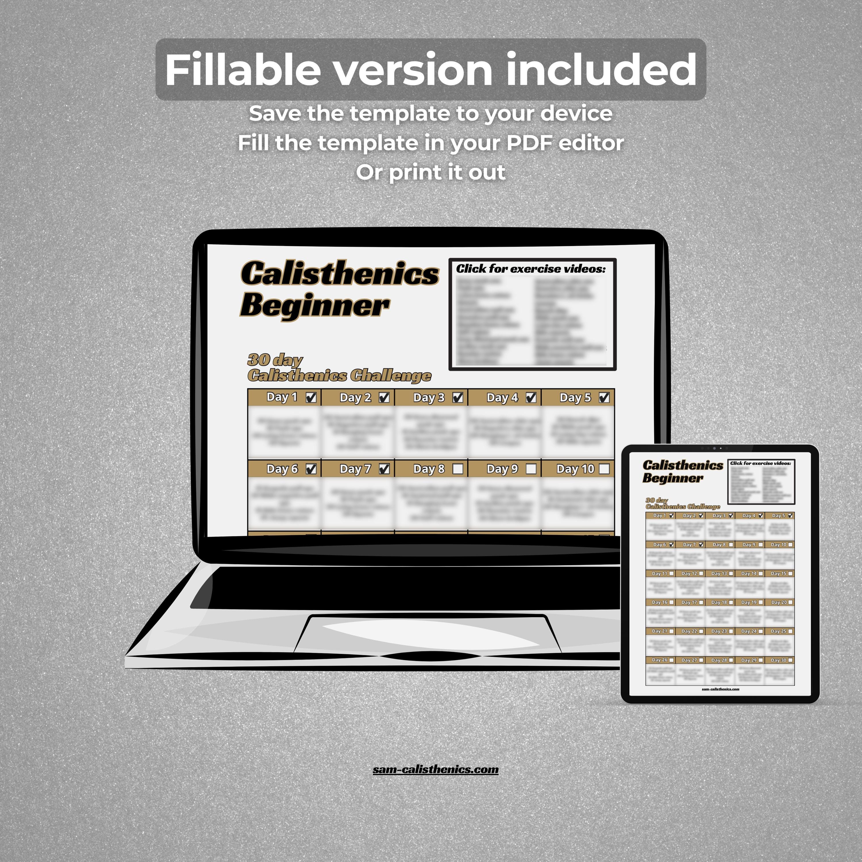 How to Start Calisthenics | 30 Day Workout Challenge - Etsy