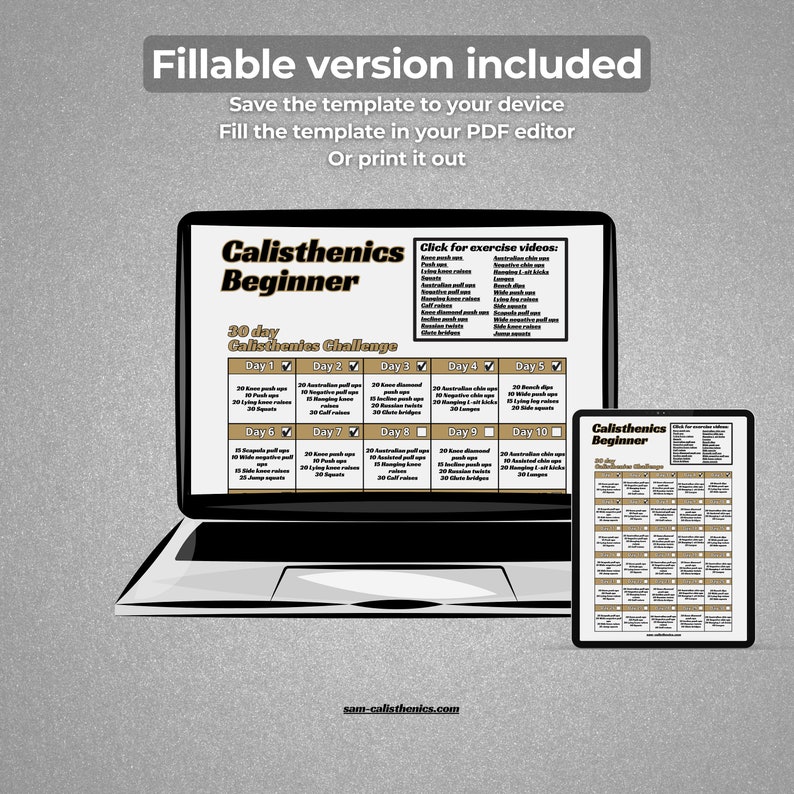 How to Start Calisthenics 30 Day Workout Challenge - Etsy