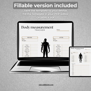 Body Measurement Tracker Man Printable for Fitness, Calisthenics ...