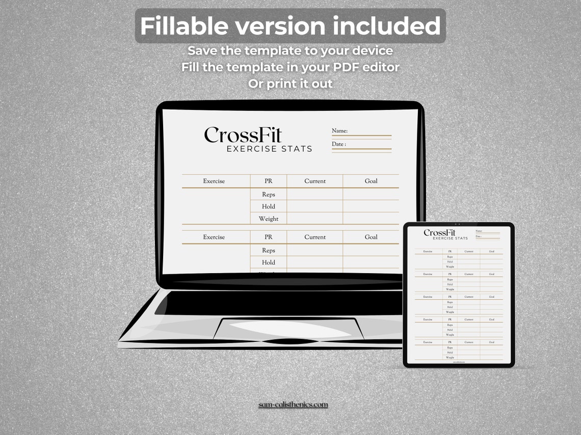 Crossfit Exercise Stats Tracker. Exercise Personal Record (PR) Tracker ...
