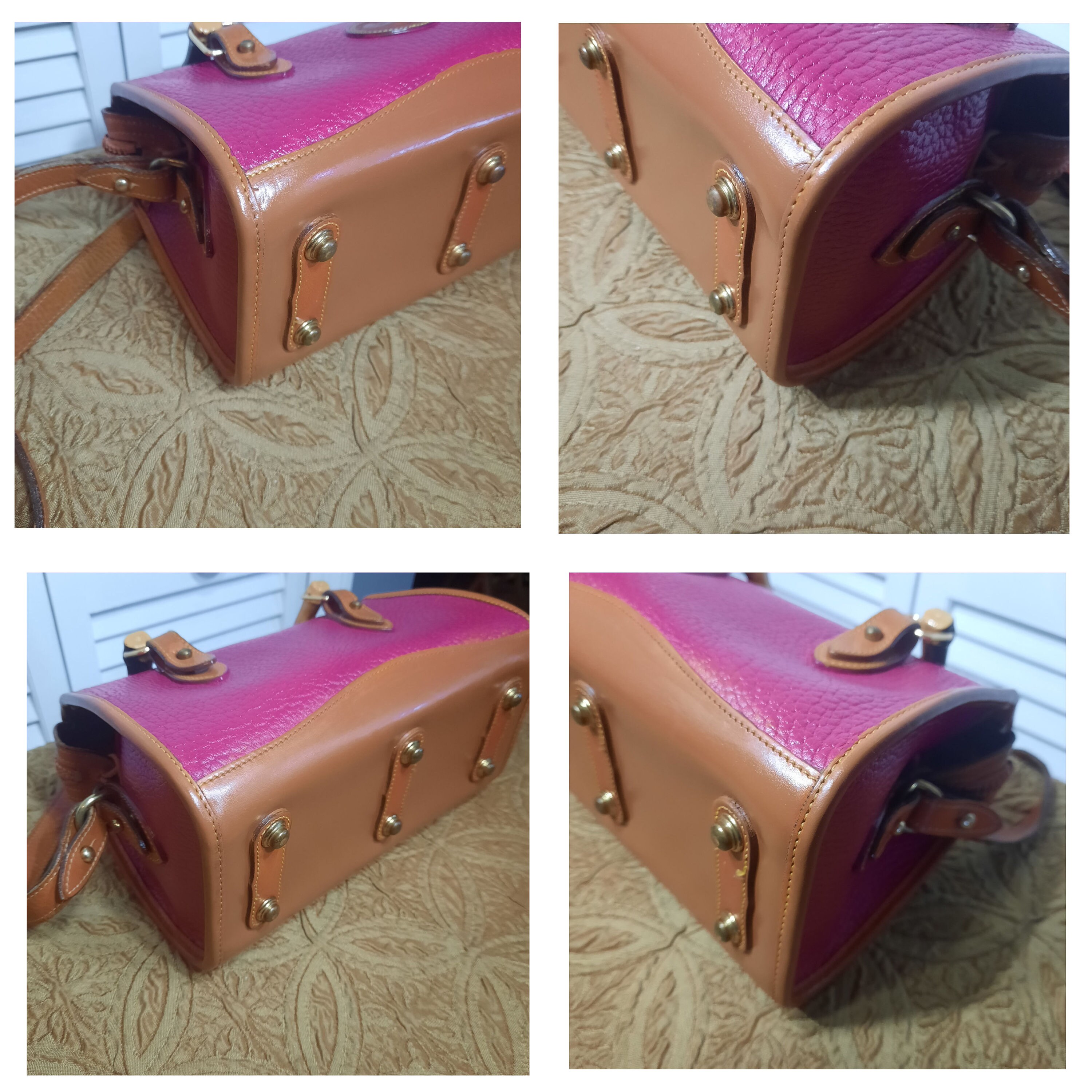 Vintage Hand Painted Dooney & Bourke Zip Top Satchel Crossbody Custom ...