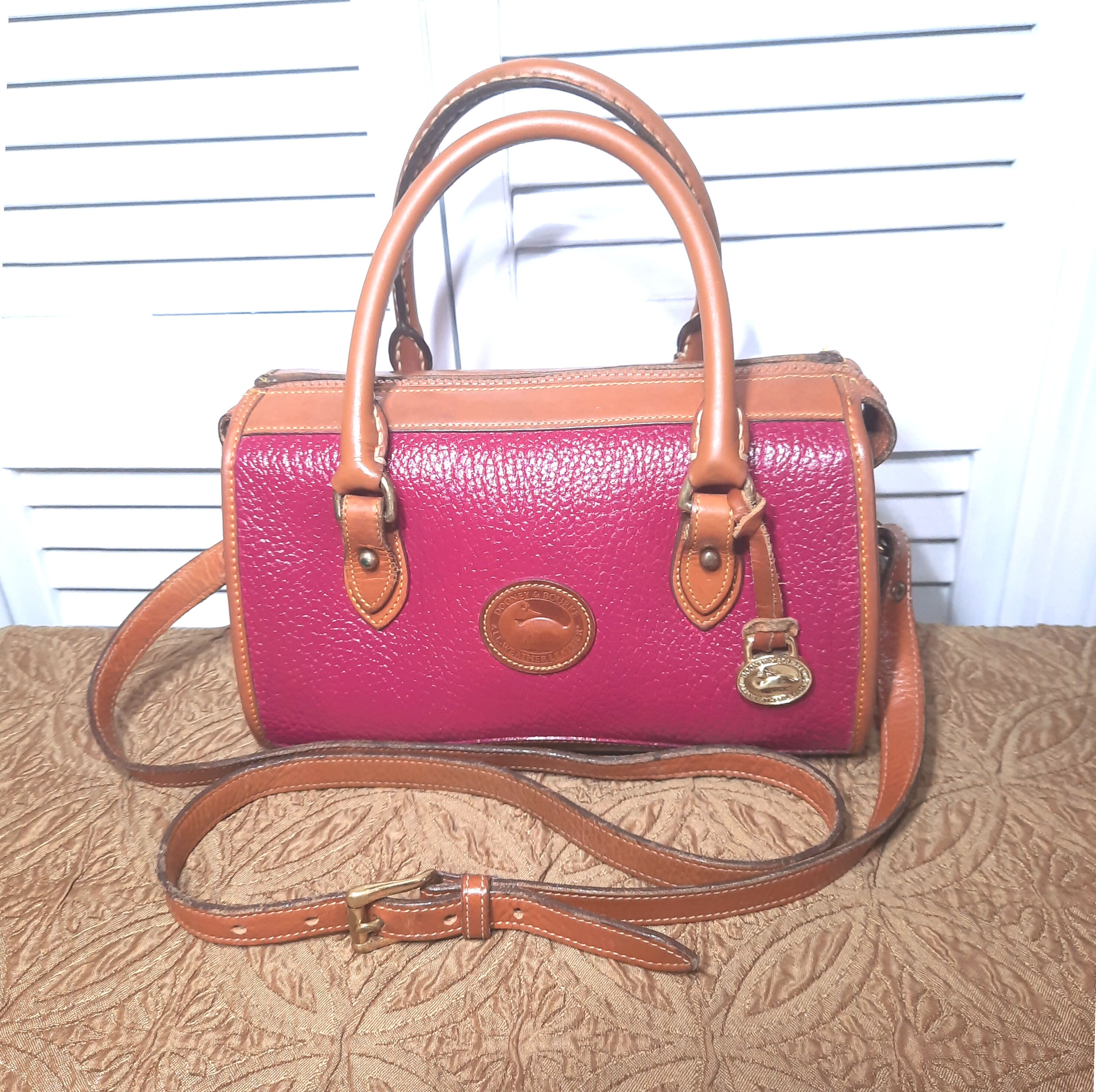 Vintage Hand Painted Dooney & Bourke Zip Top Satchel Crossbody Custom ...
