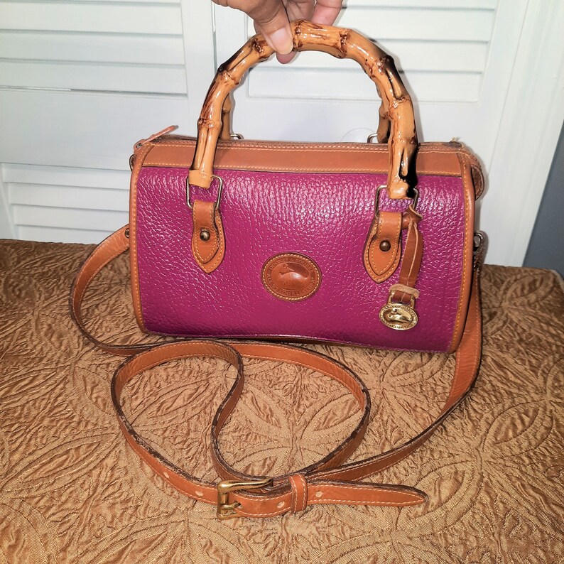 Vintage Hand Painted Dooney & Bourke Zip Top Satchel Crossbody Custom ...