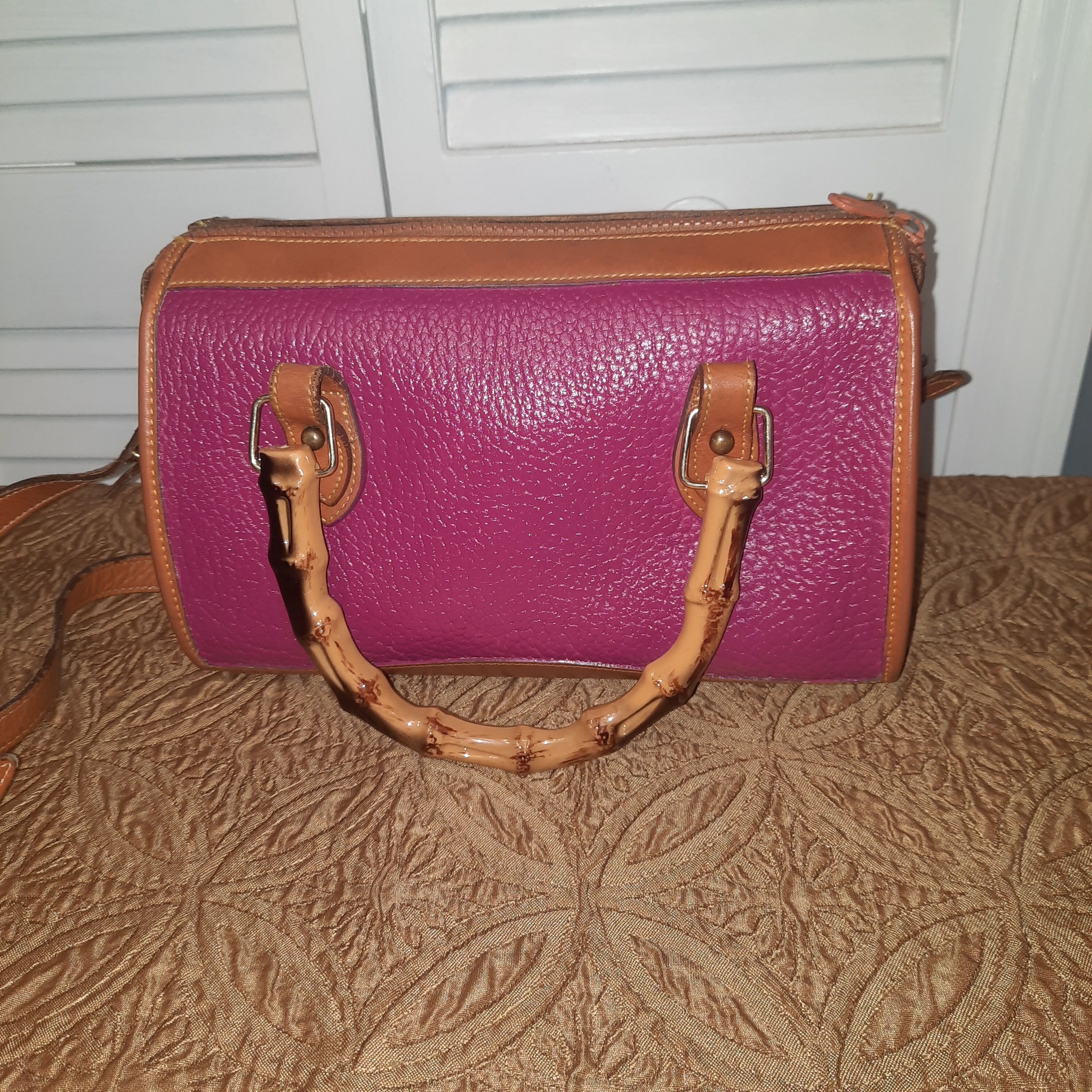 Vintage Hand Painted Dooney & Bourke Zip Top Satchel Crossbody Custom ...