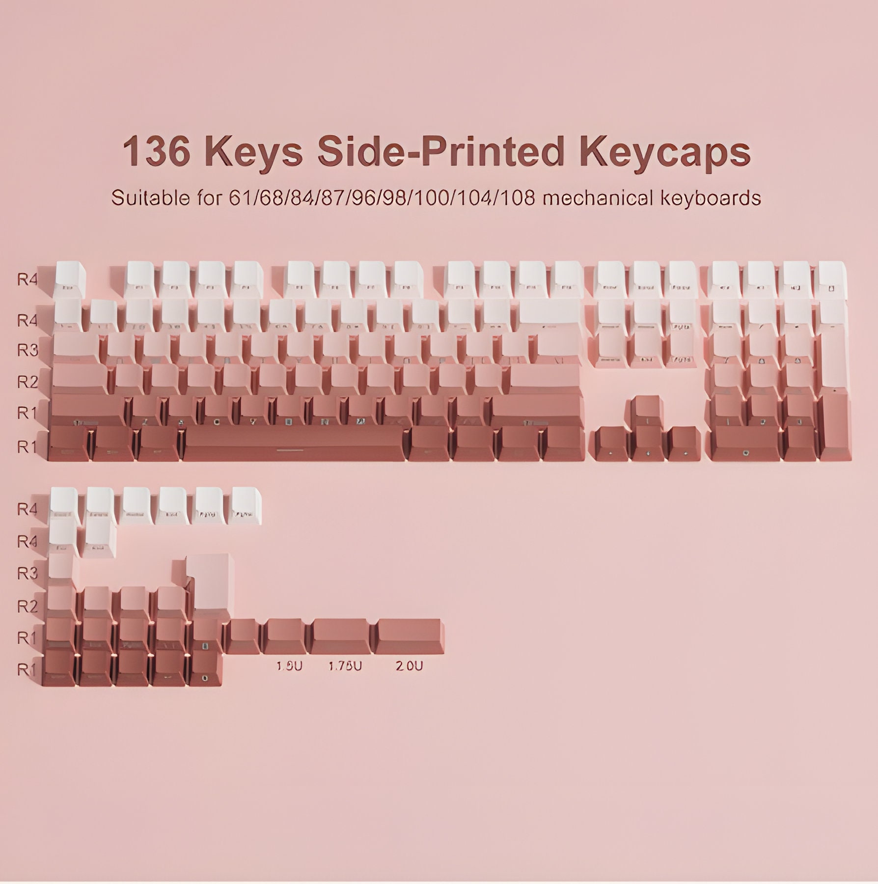 Pure Black Keycap White Keycap Set 104pcs Backlit Keycap Set, PBT Keycap, OEM Profile Keycap ...