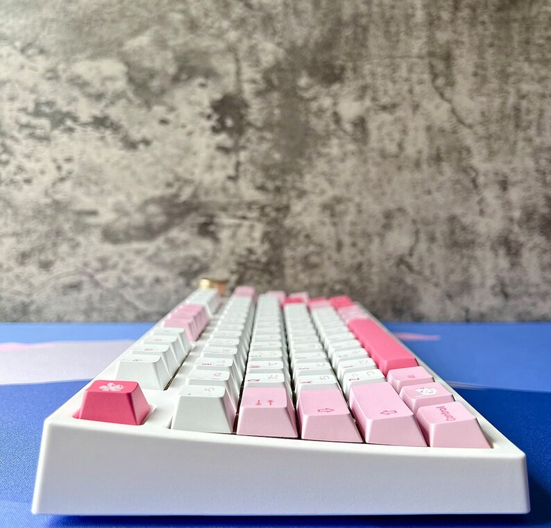 Sakura Keycap Set, Cherry Profile, Cute Art, PBT, Cherry MX Stem, Dye ...