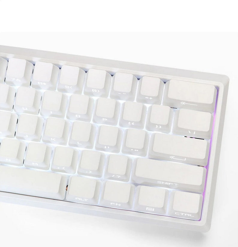 Pure Black Keycap White Keycap Set 104pcs Backlit Keycap Set, PBT ...