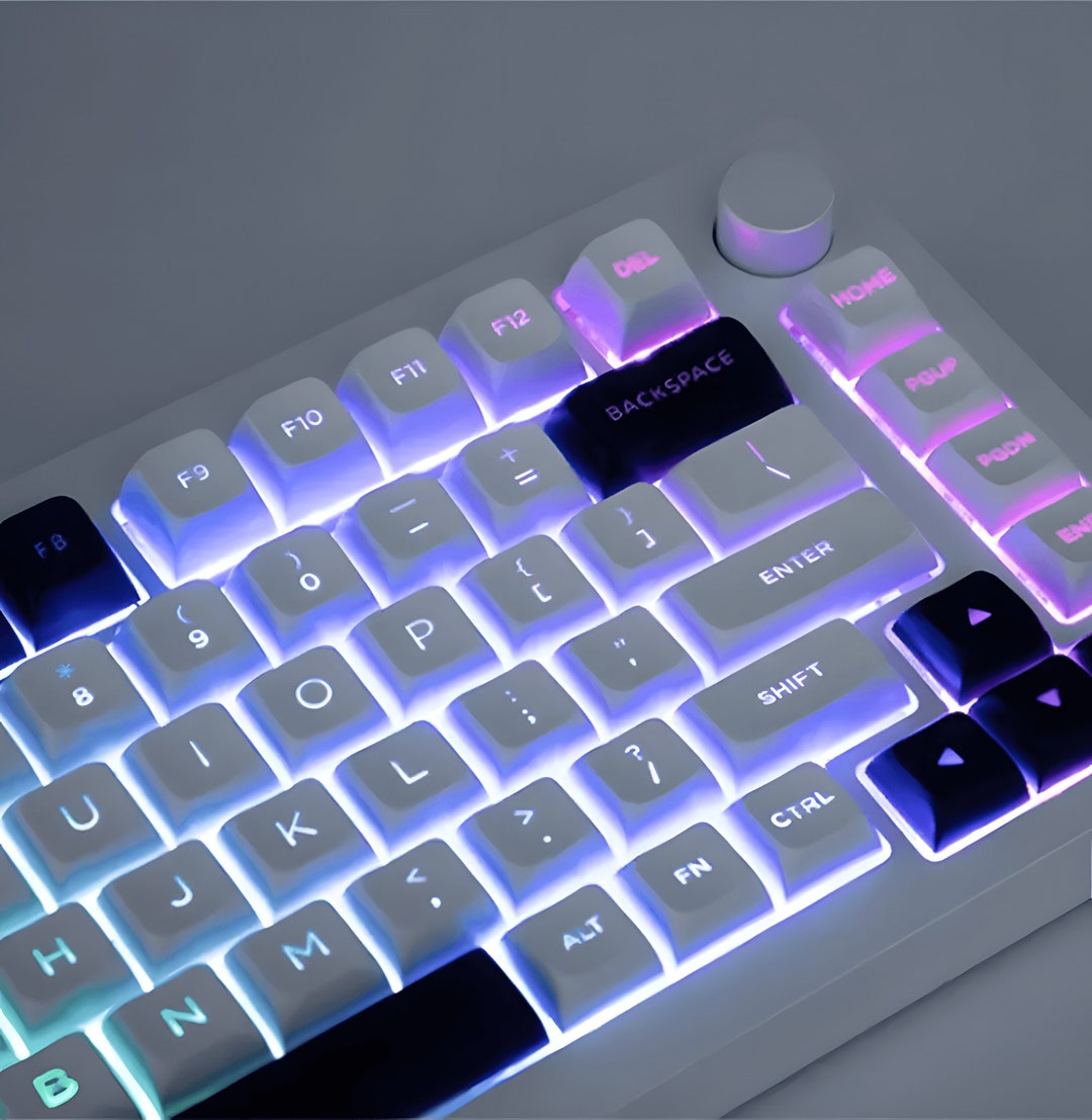 Shine Through Keycaps Set, Black White Keycap, Gaming Keycaps,pbt ...