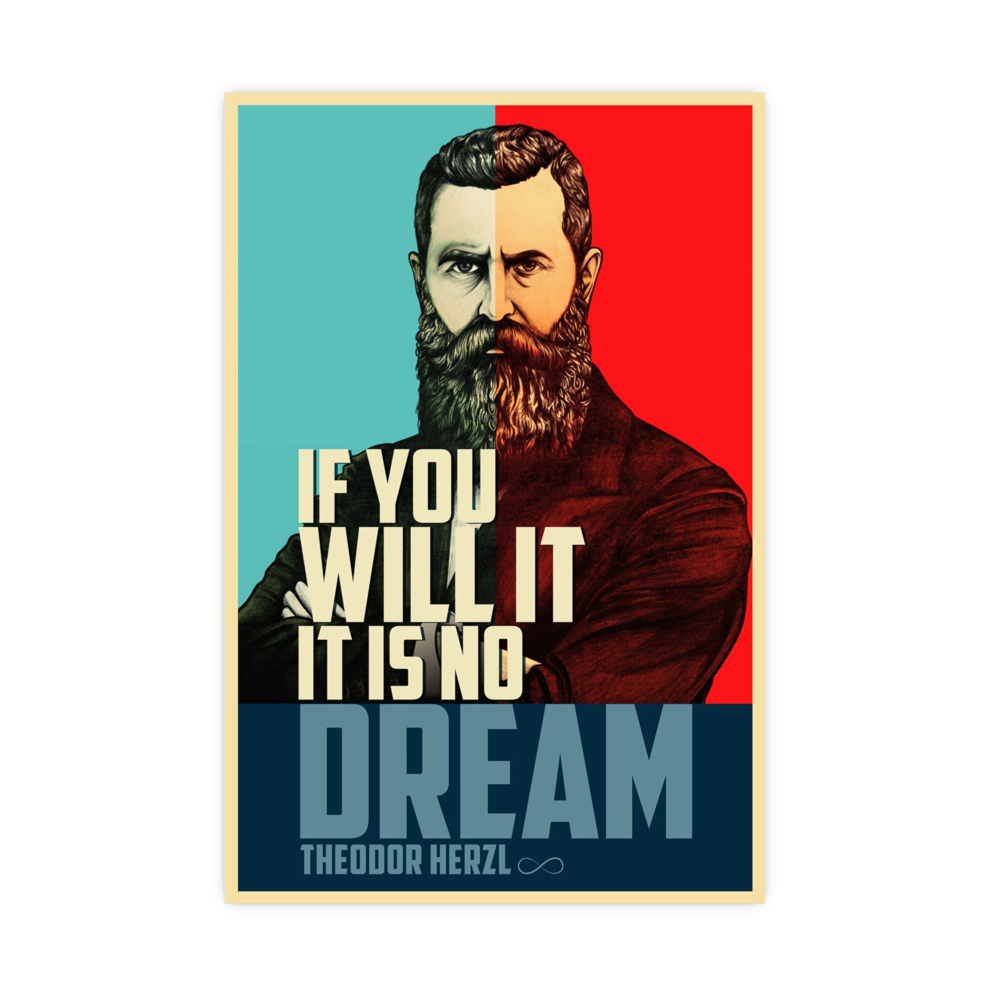 Pop Art Theodor Herzl Quote Poster - Bold 'if You Will It' Poster ...