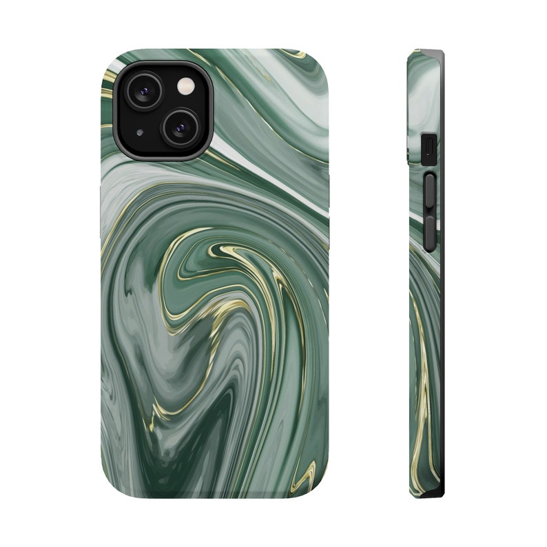 Green X Gold Marble Magsafe Tough Cases Sage Green iPhone Case Marble ...