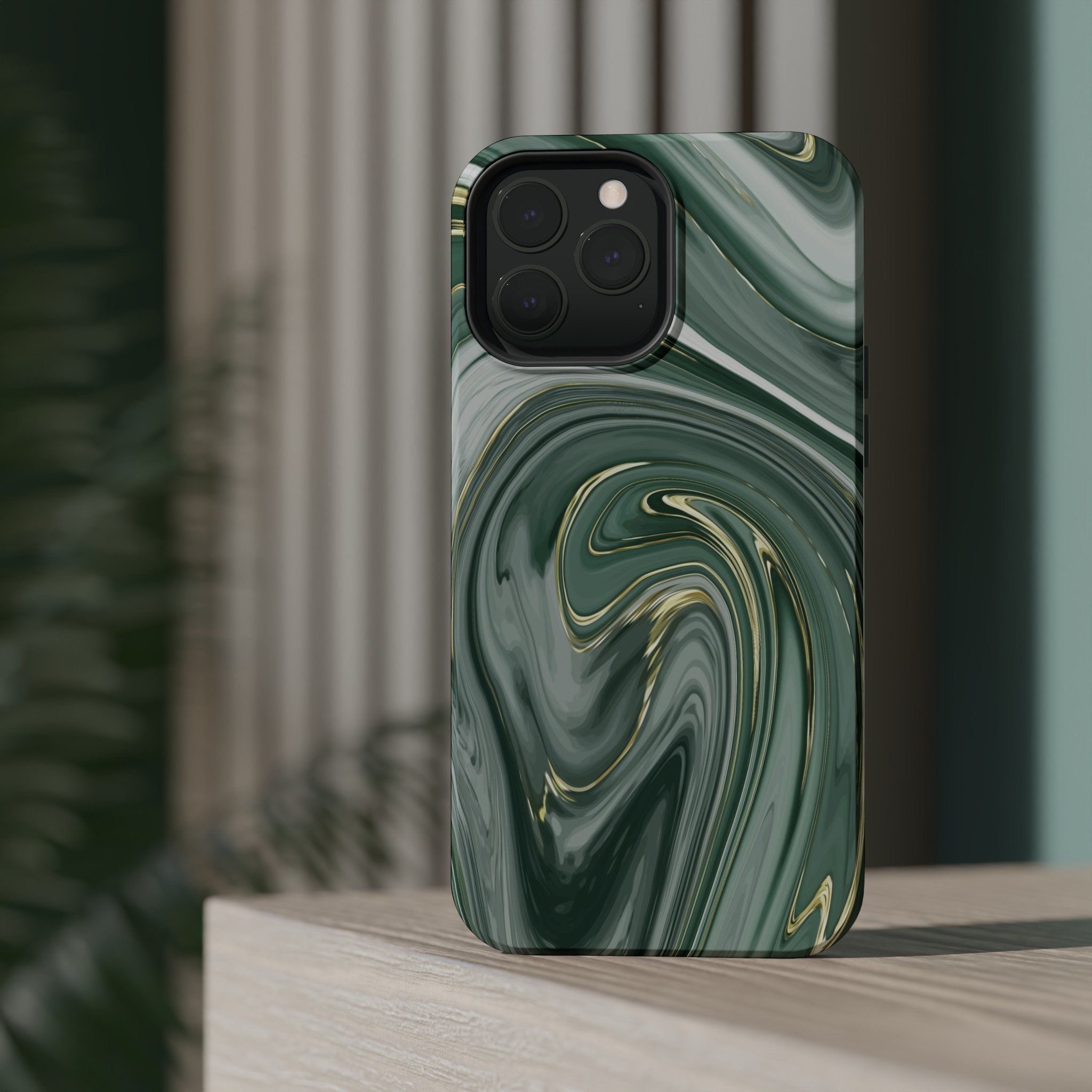 Green X Gold Marble Magsafe Tough Cases Sage Green iPhone Case Marble ...
