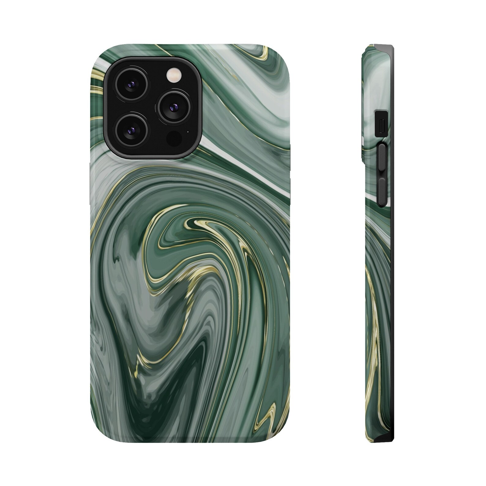 Green X Gold Marble Magsafe Tough Cases Sage Green iPhone Case Marble ...