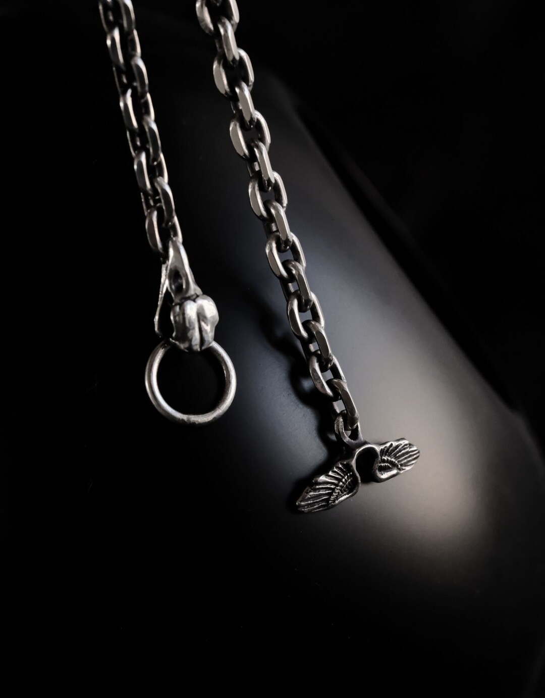 Handcrafted Raven Clasp Silver Chain, Gothic Silver Necklace, Viking ...