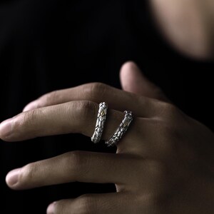 S925 Silver Dragon Scale Ring, Adjustable Faithful Symbol Ring, Unique ...